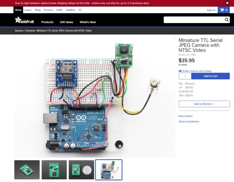 Arduinoとjpegカメラを使って画像撮影しました | Arduino 簡単電子工作の世界