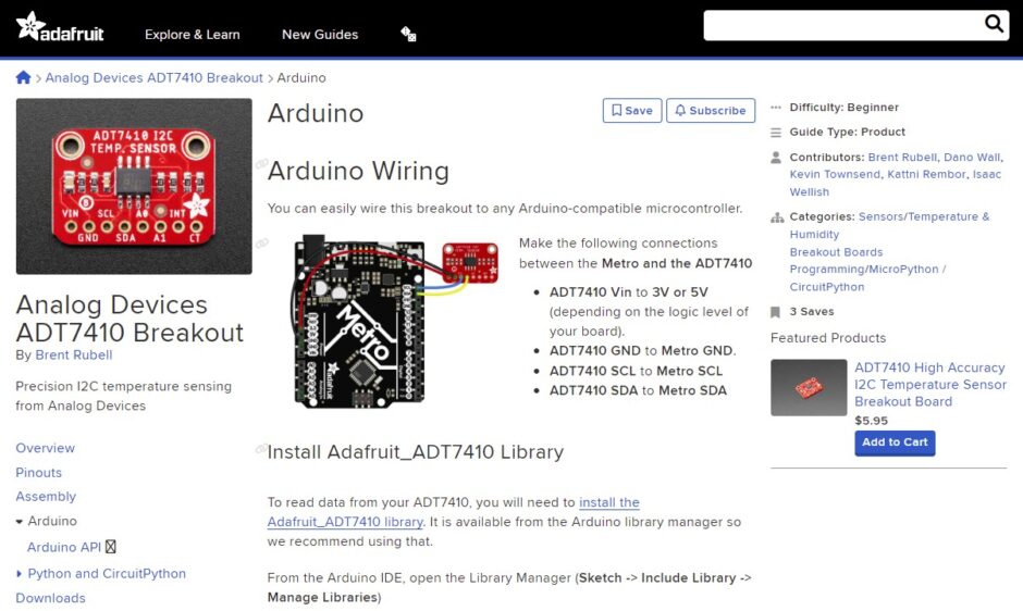 Arduinoと高精度温度センサをI2Cで接続しました | Arduino 簡単電子工作の世界