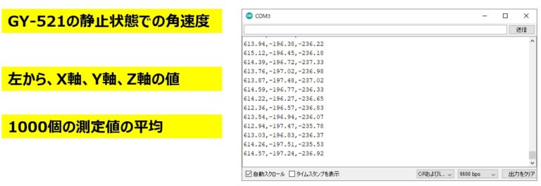 Arduinoでgy 5213軸 加速度・角速度センサを使って傾斜角度を計算しました Arduino 簡単電子工作の世界