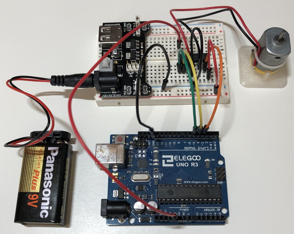 Arduinoでl293dを使ってdcモーターをpwm駆動しました Arduino 簡単電子工作の世界 